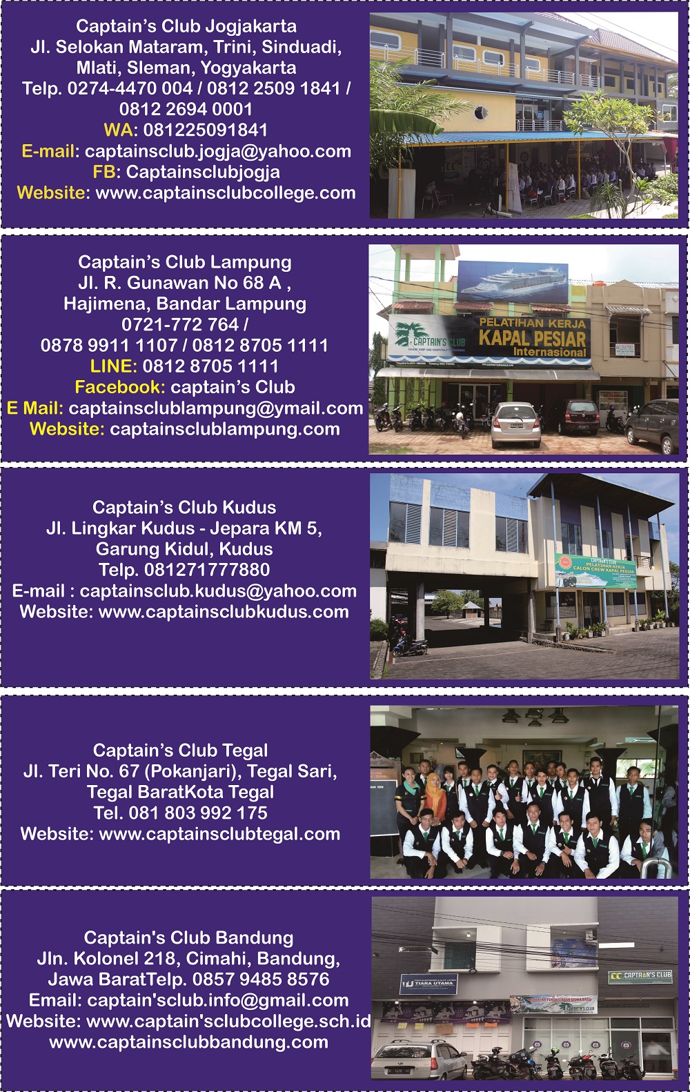 CABANG CAPTAIN'S CLUB, Sekolah kapal pesiar - Sekolah Kapal Pesiar ...